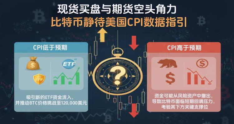 现货买盘与期货空头角力，比特币静待美国CPI数据指引 - 虚拟数字货币信息网